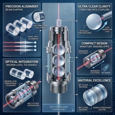 China Transparent 76.2mm Sapphire Optical Collimator Lens for Pipe Inspection Cameras and Medical Endoscopes for sale