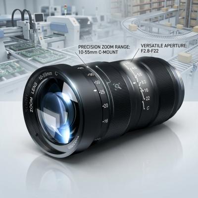 China 10MP 0.01m Close Up Focus 10-55mm Manual Varifocal Instrumentation Lens for sale