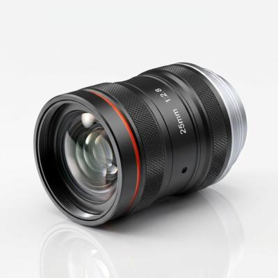 China Low Distortion 25mm Fixed Focal Machine Vision Lens 12MP C-Mount for Laser Marking for sale
