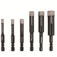China Brazing Brazed Dry Drilling Diamond Hole Saw Drill Bit With Hexagon Shank for sale