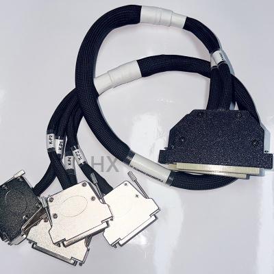 China Labeled Braided Tube Harness with Rectangular Connectors, Metal Latch SCSI Rectangular Terminal Cable. for sale