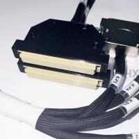 China Labeled Braided Tube Harness with Rectangular Connectors, Metal Latch SCSI Rectangular Terminal Cable. for sale