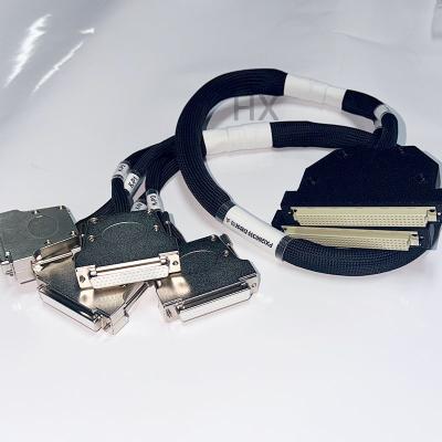China 4-Way Split Wiring Harness with Rectangular Connectors, High Density Terminal to SCSI Rectangular Signal Cable. for sale