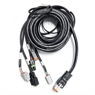China Multi-Branch Waterproof Harness with Cable Marking, Multi-Size Sealed Plugs & Abrasion-Resistant Braided Sleeve. for sale
