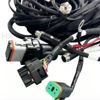 China Full Braided Sleeve Multi-Branch Harness, Complete Waterproof Cable with Circular Metal Connector & Fuse Holder. for sale