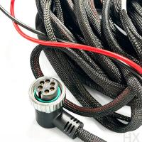 China Full Braided Sleeve Multi-Branch Harness, Complete Waterproof Cable with Circular Metal Connector & Fuse Holder. for sale