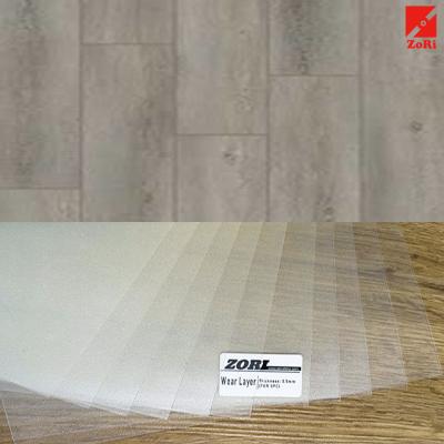 China Hot Selling 12-20 Mil Wear Resistant Layer Factories For Stone Plactic Composite Flooring for sale