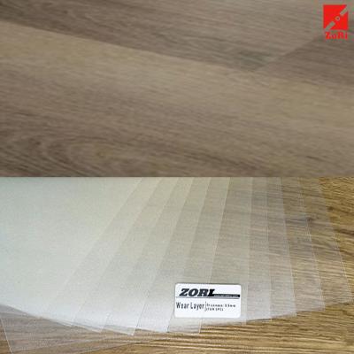 China Customizable 4-40 Mil Transparent PVC Wear-resistence Layer Manufacturers For LVT Floor for sale