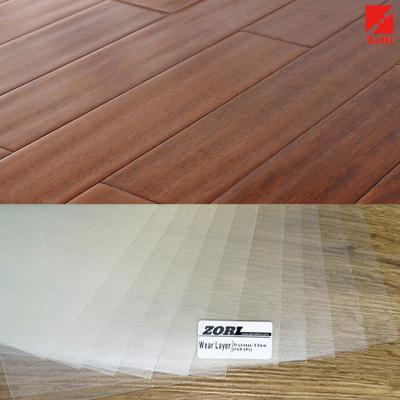 China Anti Scratch 0.15mm 0.3mm PVC Wear-Resistent Layer Manufacturers For LVT Floor for sale