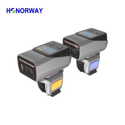 China 1D 2D Wireless Bluetooth Barcode Scanner Wearable Finger Ring Design For Warehouses for sale