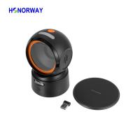 China 1D 2D QR Wireless Hands Free Desk Barcode Scanner With Offline Storage OPOS Compatibility for sale
