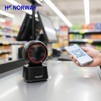 China 1D 2D QR Hand Free Desktop Barcode Reader For Grocery Store / POS Checkout Systems for sale