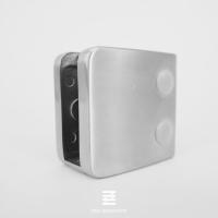 China Stainless Steel 55mm X 55mm Glass Railing Clamps Flat Mounting Easy Installation for sale