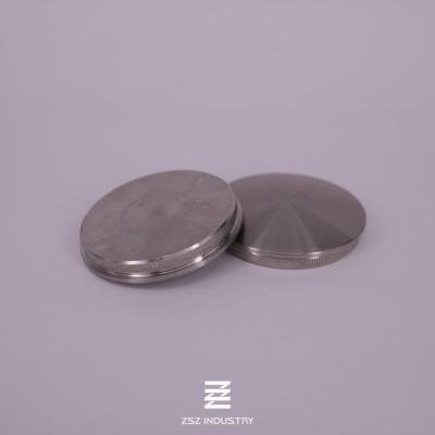 China Dome Shaped Handrail End Caps Silver Color 42.4x2.0mm For Round Tubes for sale