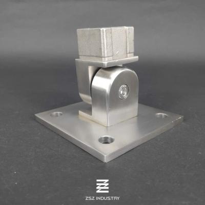 China Stainless Steel Metal Railing Posts Adjustable Base For Square Tube for sale