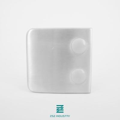 China Square Large Glass Railing Clamps 55mm X 55mm Simple Design For Round Post for sale