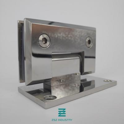 China Wall To Glass Stainless Steel Glass Door Hinges Middle Arc Shape H90mm X W for sale