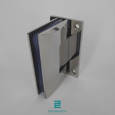 China Mirror Polish Stainless Steel Glass Door Hinges Half Open Flat Shape W55mm X H90mm for sale