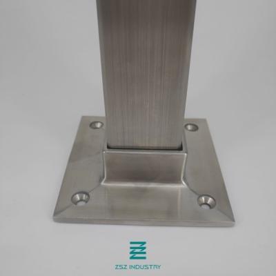 China 42.4mm x 40x40mm Shaped Square Post Stainless Steel 316 Metal Railing Square Posts 42.4mm for sale