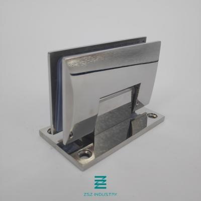 China Arc Shape Stainless Steel Glass Door Hinges Wall Mounting Installation for sale
