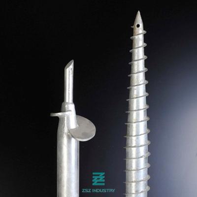 China Hot Dipped Galvanized Ground Screw Pole Anchor , D76mm X H840mm Gal Fence Fittings for sale