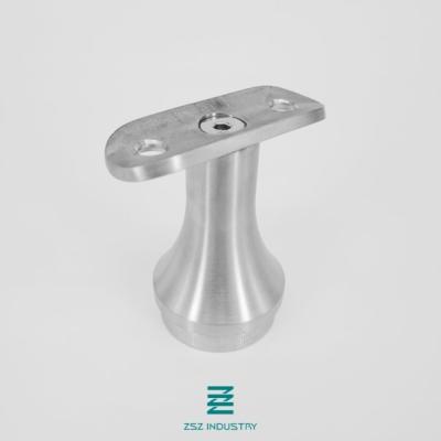 China Fixed Saddle Handrail Support Brackets / Handrail Mounting Brackets Satin Brushed Polish for sale