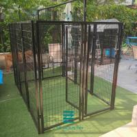 China Commercial Black Kennel Welded Wire Mesh Fence Panels Customized With 40 X 40 Mm Frame for sale