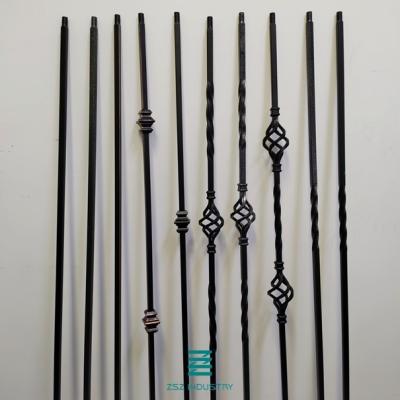 China Iron Tube Material Metal Railing Posts 1117.6mm Height With Square Base for sale