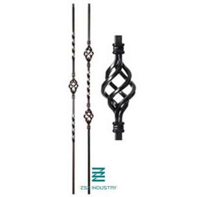 China Double Basket Powder Coated Steel Posts Metal Garden Posts 12 X 12 X 1.0mm Square Base for sale