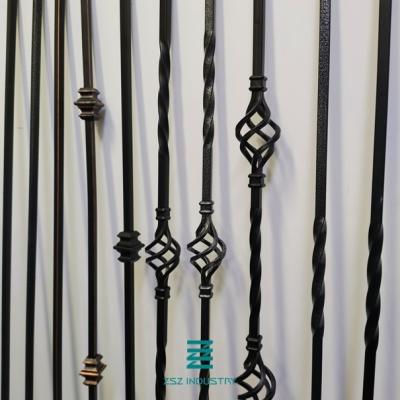 China Square Hollow Metal Fence Posts Customized Double Knuckle Iron Balusters for sale