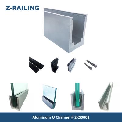 China 6063 Aluminium U Profile Channel For SS Glass Railing Corrosion Resistance H100mm X W62mm for sale