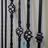China Black Square Metal Railing Posts Iron Made For Stairs / Terrace / Balustrades for sale