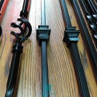China Black Square Metal Railing Posts Iron Made For Stairs / Terrace / Balustrades for sale
