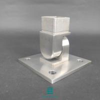 China Professional Glass Balcony Railing / Stainless Steel Square Post Silver Color Box Packaging for sale