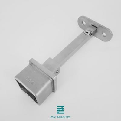China Stainless Steel 304 / 316L Handrail Brackets Wall Bracket For Flat Satin Polished Handrails H50mm X W80mm for sale