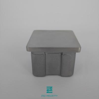 China 40X40mm Satin Finish Handrail End Caps For Stainless Steel 316L Square Tubes for sale