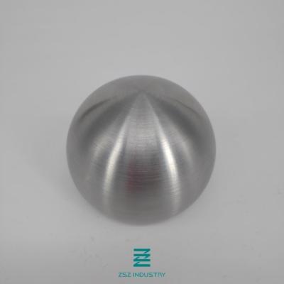 China Dome Ball Shape Satin Polish Handrail End Caps 42.4mm Railing High Precision for sale