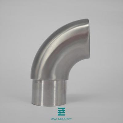 China Silver Color Handrail End Caps 90 Degree Elbow 55mm Height Box Packaging for sale