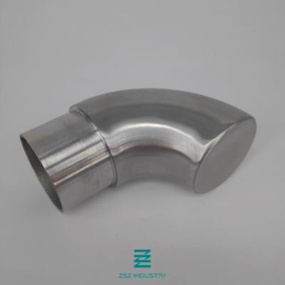 China 90 Degree Elbow Satin Polishing End Caps 42.4mm Railing Flat For Stainless Steel 316L/304 Round Tubes for sale