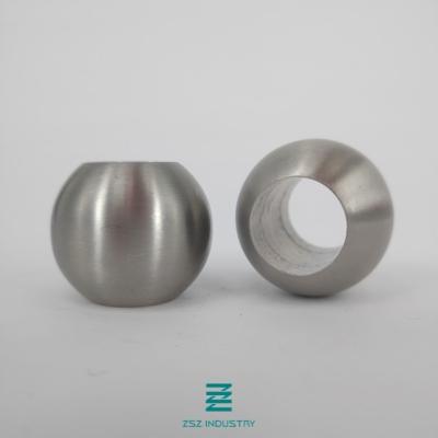 China 8mm Height Metal Railing End Caps For 42.4mm Diameter Round Satin Polish Tubes for sale