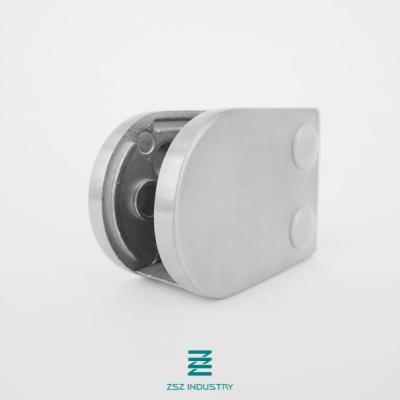 China Flat Mounting Stainless Steel Glass Clamps Simple Design For Handrail And Railing for sale