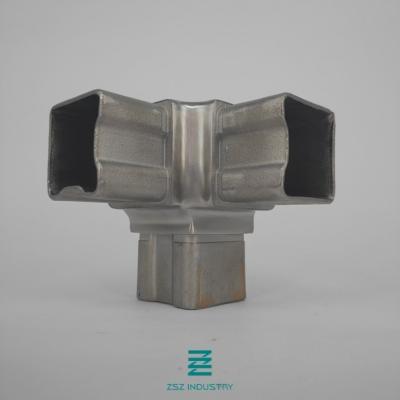 China Stainless Steel 304 / 316L Handrail Connector Square Support OEM Tee 42.4mm X 2.0mm for sale