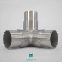China 42.4mm X 2.0mm Tee Stair Rail Connectors Round Support 90 Degree Angle for sale