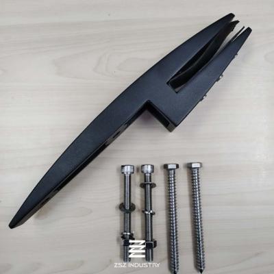 China Balcony Protection Glass Balustrade Spigots Pvc Coated Black Color 333 Mm Height for sale