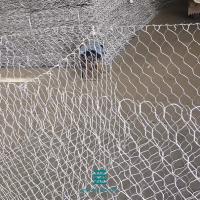 China Stone Cages Hexagonal Wire Netting PVC Coated Gabion Box Silver Color for sale