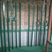 China Galvanized Square Cast Iron Fence Post With Plastic Caps Green Color 2000mm Height for sale