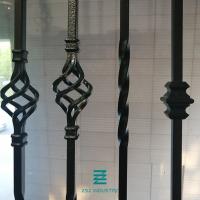 China Stair Railing Iron Balusters Decorative Metal Post Single Basket Iron Hollow Tube Square Metal Fence Posts for sale