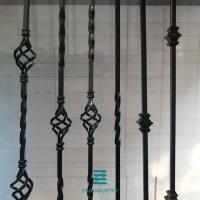 China Satin Black Color Metal Electric Fence Posts Single Knuckle Iron Balusters for sale
