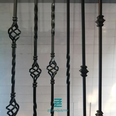 China Satin Black Color Metal Electric Fence Posts Single Knuckle Iron Balusters for sale