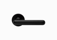 China Nickel Chrome Door Handle With Escutcheon Lock Long and thin Door Lever With Rose Support Customize leaves Shape for sale
